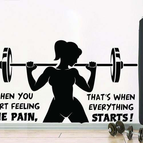 Squat Girl Gym Wall Decal Fitness Quotes Women Decor Workout - Etsy
