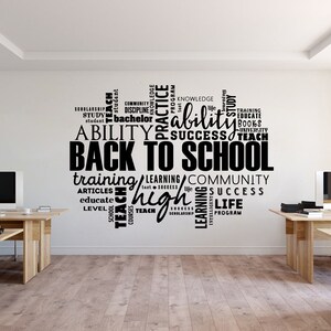 Back to School Wall Decal, Learn Wall Art, Education Decals, Kids Room ...
