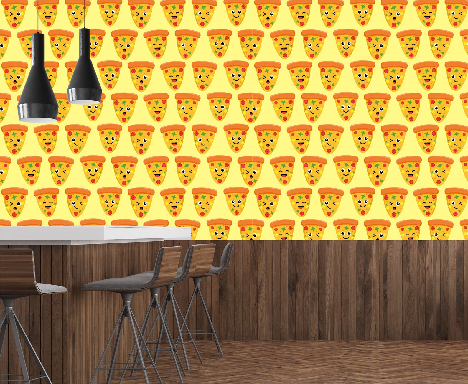 Pizza Peel and Stick Wallpaper Pizzeria Wallpaper Wall Decor | Etsy