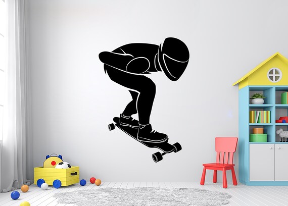 Skateboarder Longboarding Wall Decal Skate Art Stickers - Etsy