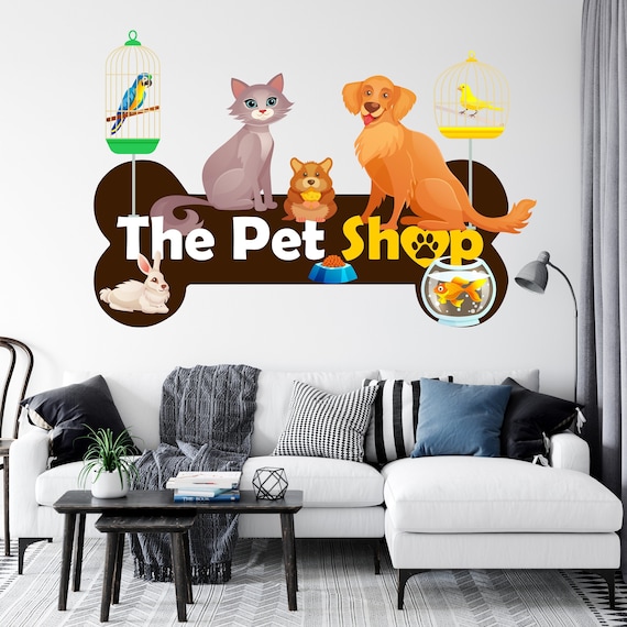 Pet Shop Wall Decor Dog Custom Cat Decal Pet Shop Grooming - Etsy