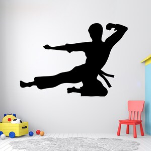 Karate Wall Decal Karate Art Wall Decal Sports Vinyl Karate Kicks Wall ...