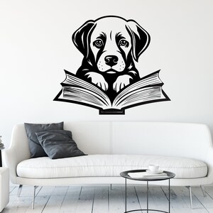 Labrador Reading Book Dog Wall Decal Dog Decor Dog Kids Dog - Etsy