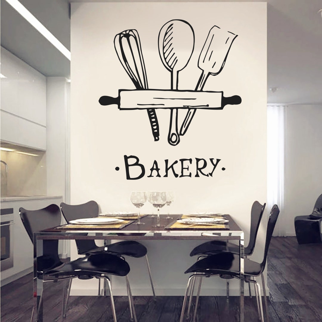 Bakery Wall Art, Custom Baking Wall Decal, Baker Decals, Kitchen Wall ...