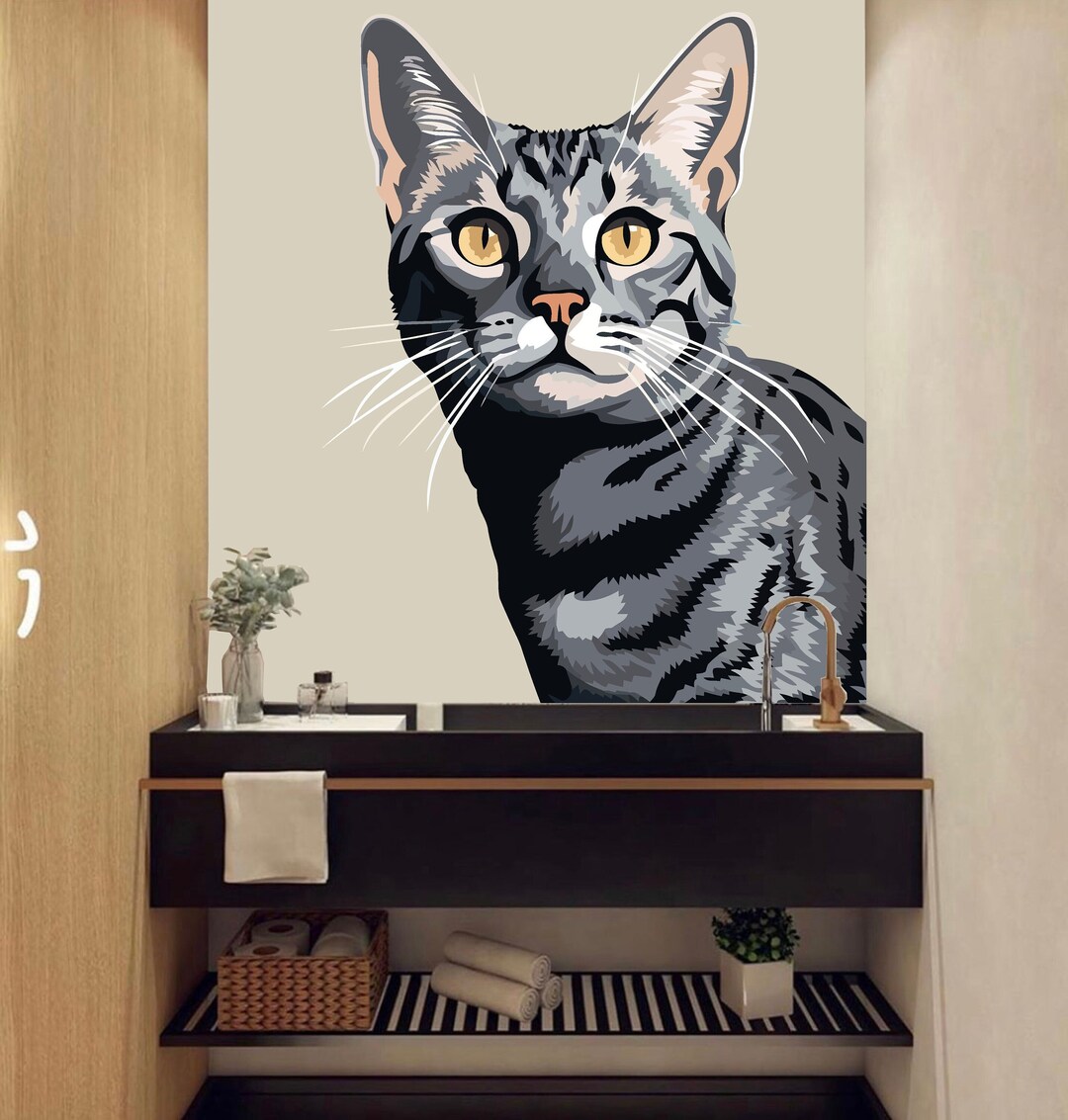 Cute Cat Wall Decals Dog Decor Cat Kids Cat Wall Art Decal Cat Lover ...