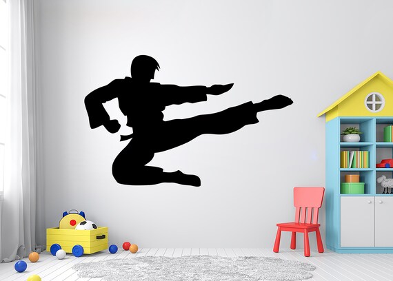 Karate Wall Decal Karate Art Wall Decal Sports Vinyl Karate | Etsy