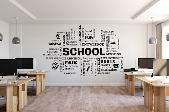 School Wall Decal Library Wall Art Education Decals Back to - Etsy