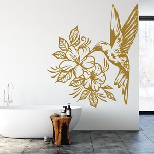 Hummingbird Flowers Wall Decor Florals Decals Hummingbird Art Wall Art ...