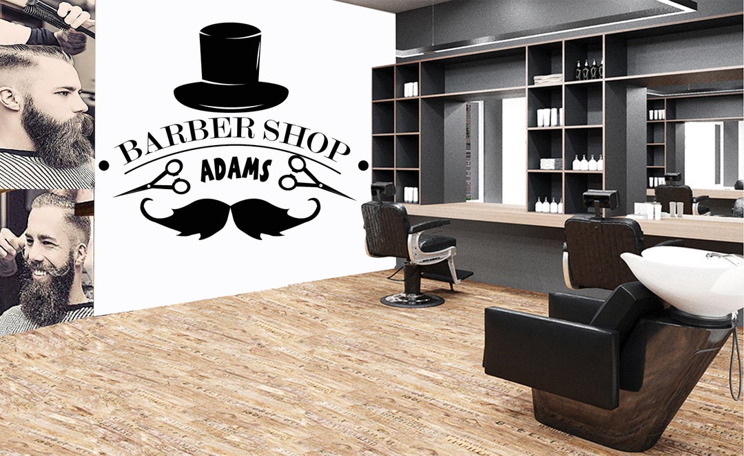 Barber Wall Decal Custom Barber Shop Man Salon Gentlemens Haircut ...