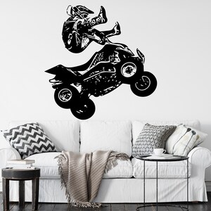 ATV Rider Wall Decal, Quad Wall Decor 4x4 Wheeler Offroad Bedroom Dirt ...