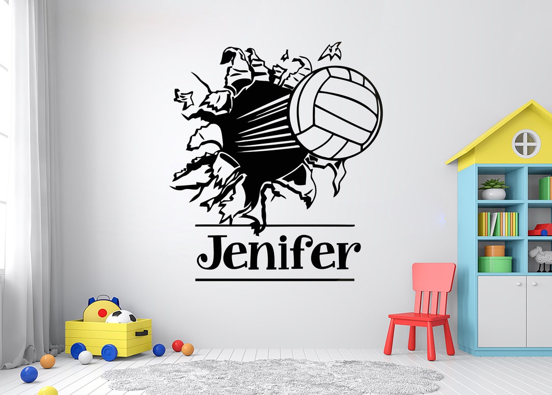 Girl Volleyball Personalized Gifts Custom Name Volley Wall Decal Decor ...