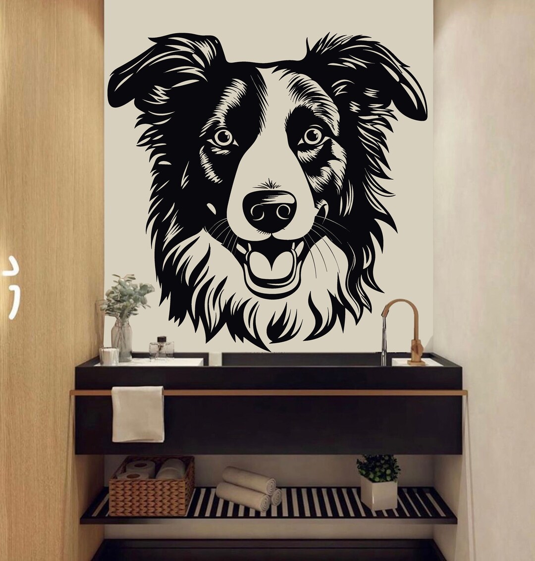 Border Collie Dog Wall Decal Dog Decor Dog Kids Dog Wall Art Decal Dog ...