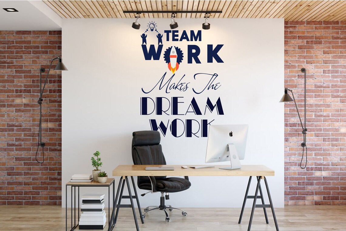 Office Decor Office Wall Art Teamwork Stickers Teamwork | Etsy