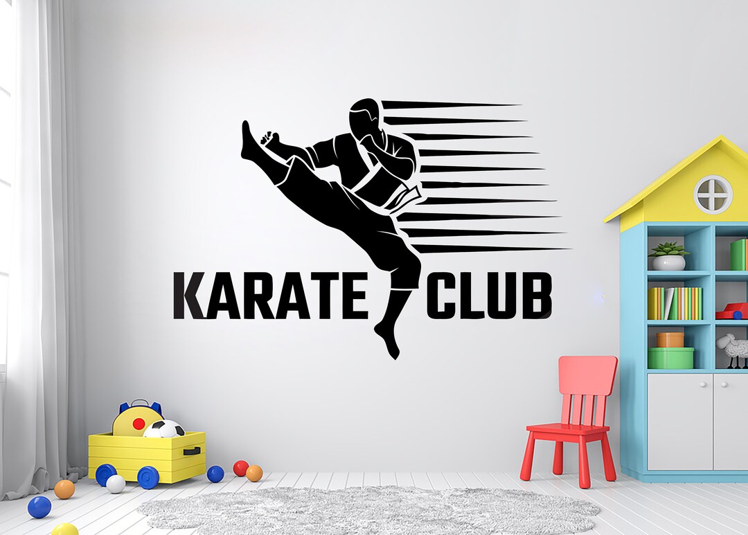 Karate Wall Decal Karate Art Wall Decal Sports Vinyl Karate Gifts Kicks ...