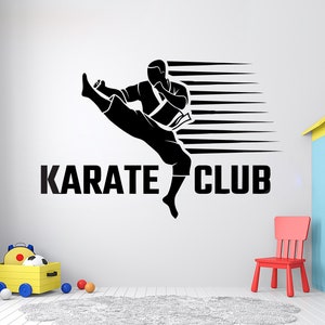 Karate Wall Decal Karate Art Wall Decal Sports Vinyl Karate Gifts Kicks ...