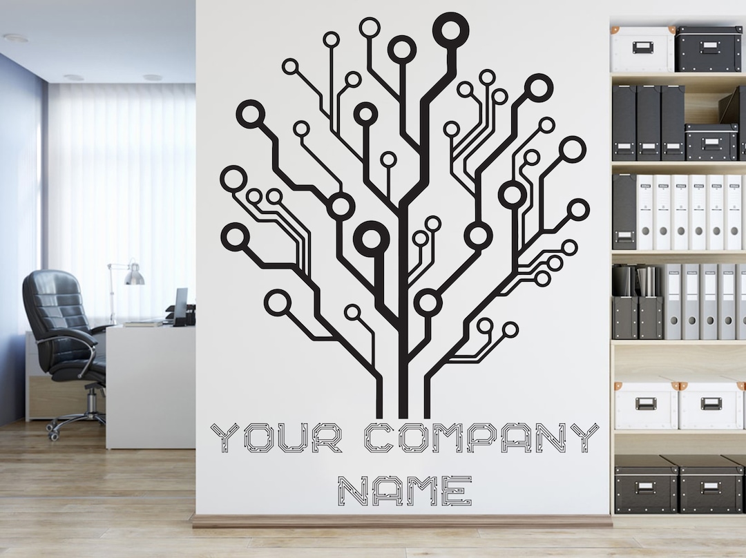 Circuit Board Wall Decal, Technology Vinyl Wall Art Decals, Company ...