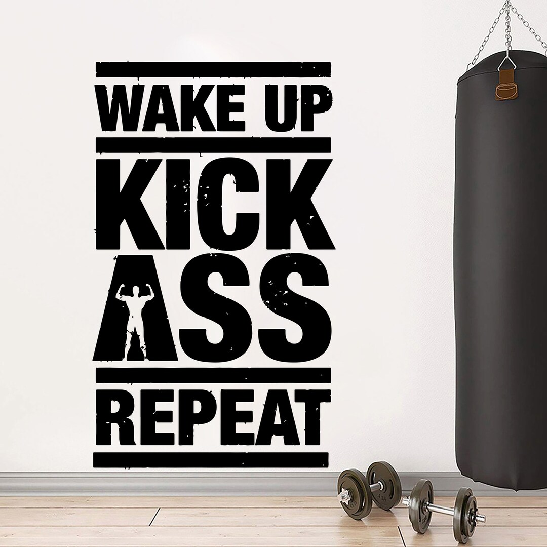 Fitness Decor Art Quotes Gym Stickers Fitness Wall Art Gifts Boys Girl ...