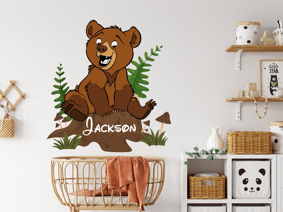 Bear Nursery Wall Art Custom Name Personalized Gifts for Him Wall Decal ...