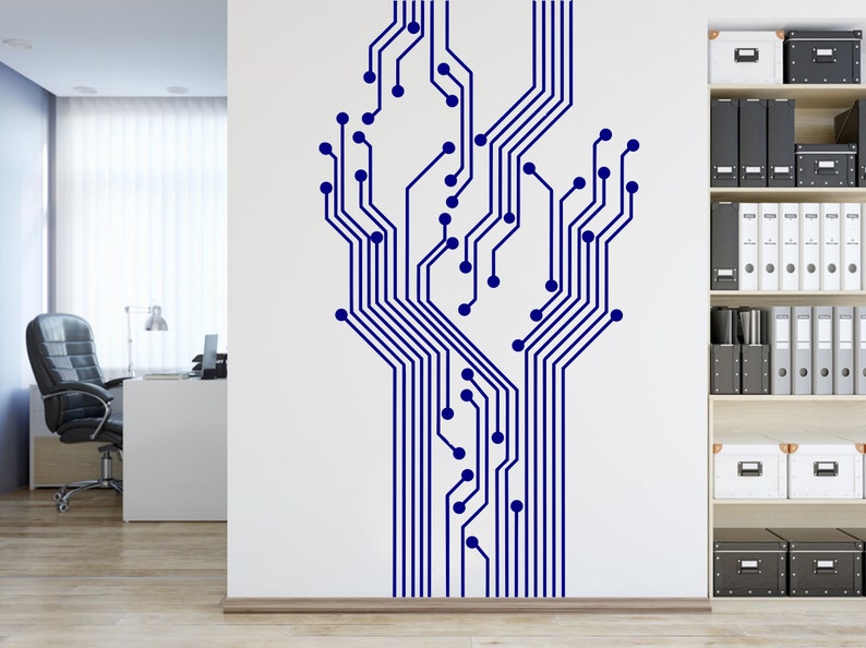 Circuit Board Wall Decal Technology Vinyl Wall Art Decals - Etsy