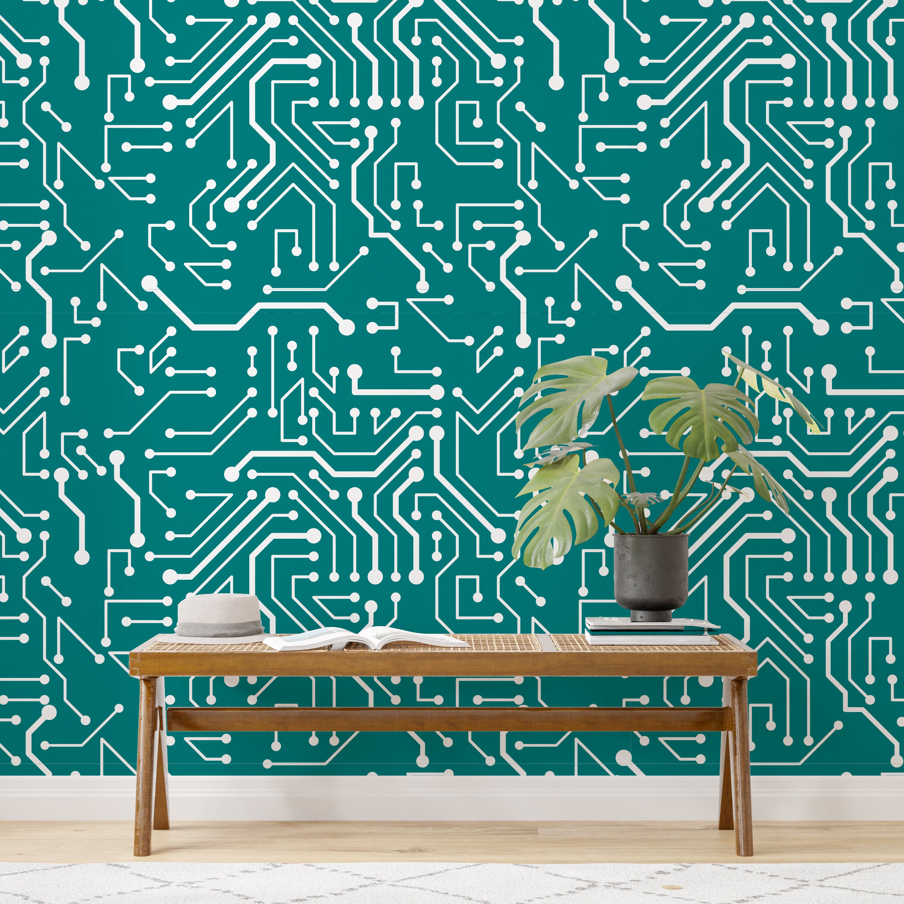 Circuit Board Wallpaper Technology Vinyl Wall Art Decals | Etsy
