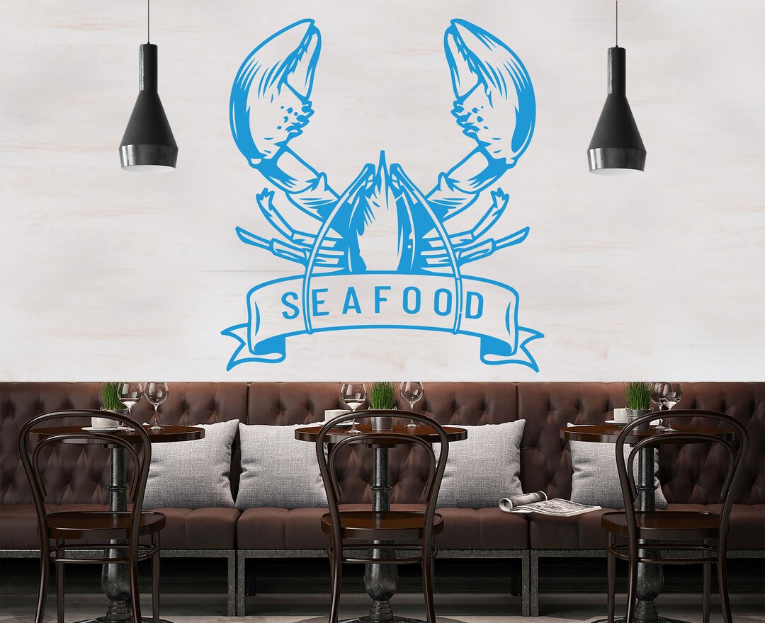 Sea Food Restaurant Lobster Food Lover Wall Decal Gifts Vinyl Food ...