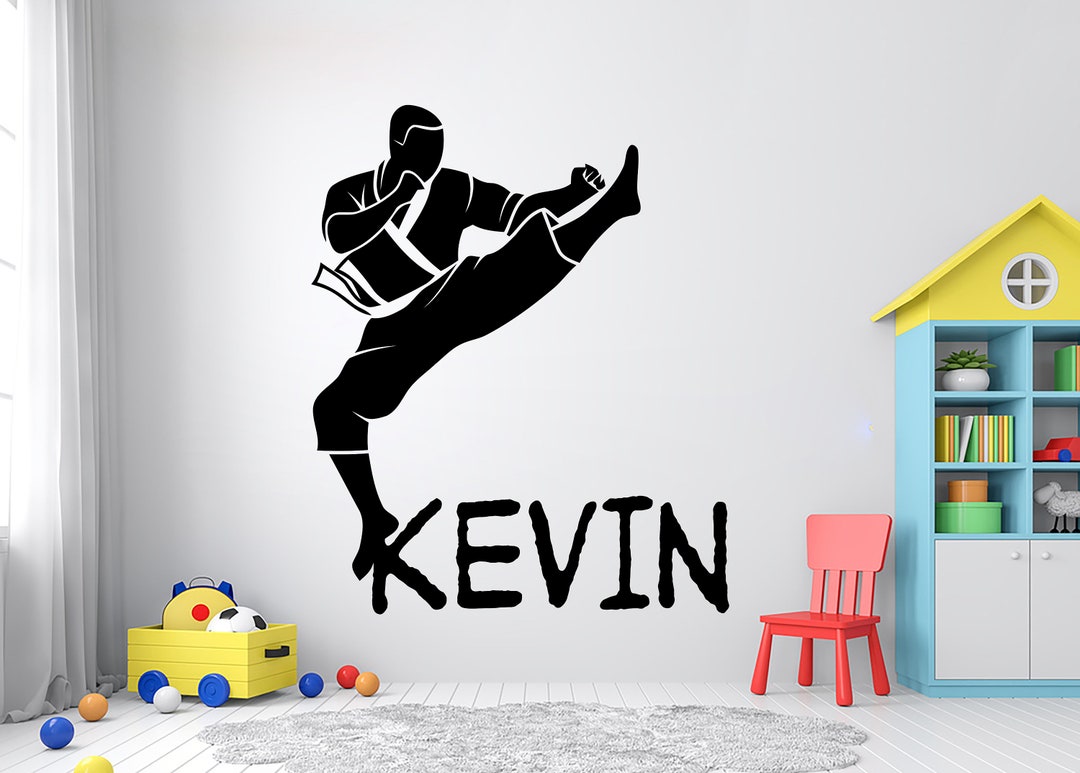 Karate Wall Decal Karate Art Wall Decal Sports Vinyl Karate Gifts Kicks ...