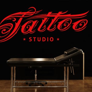 Tattoo Shop Wall Decal Tattoo Studio Sign Logo Wall Stickers Custom ...