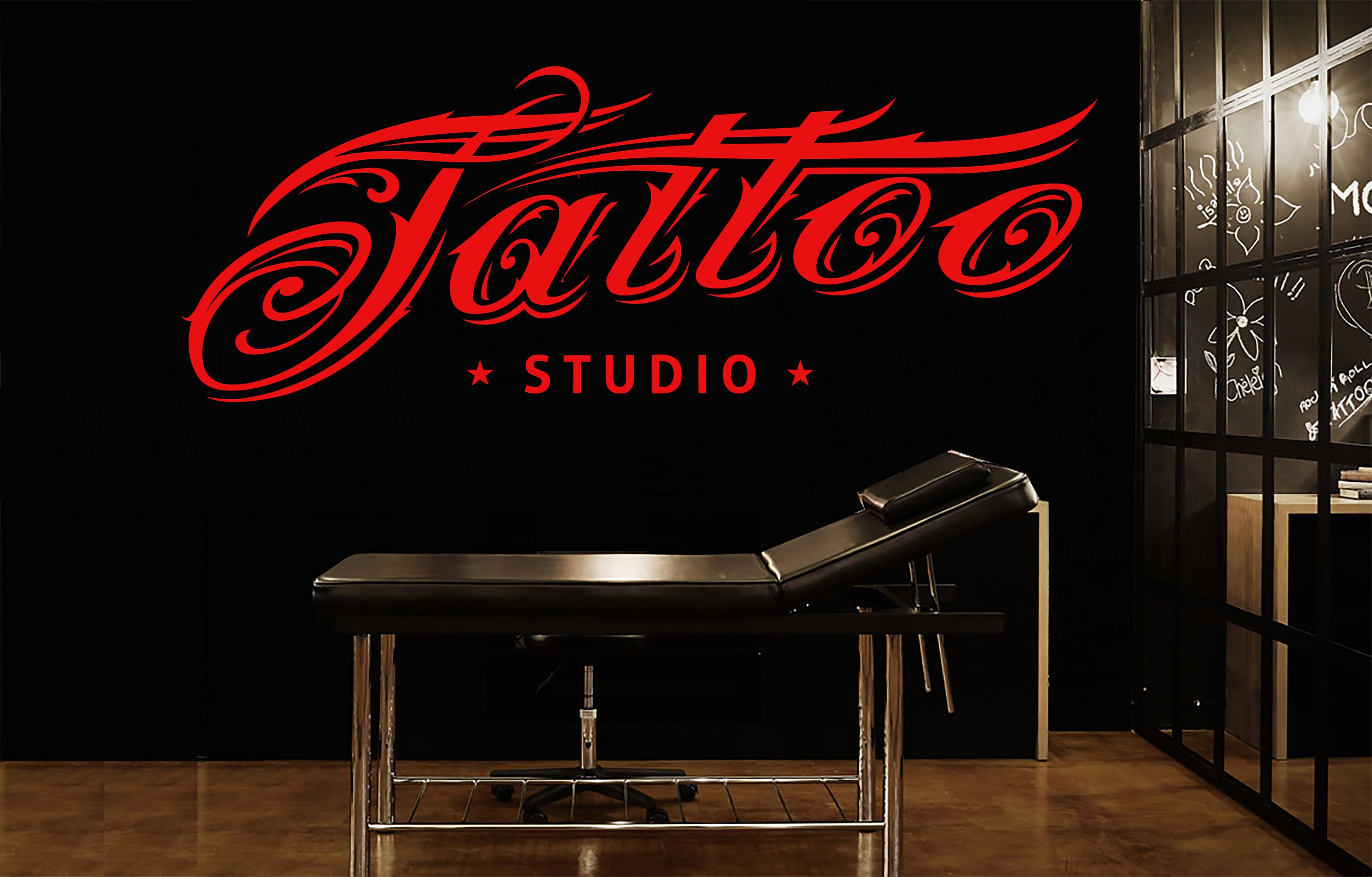 Tattoo Shop Wall Decal Tattoo Studio Sign Logo Wall Stickers - Etsy