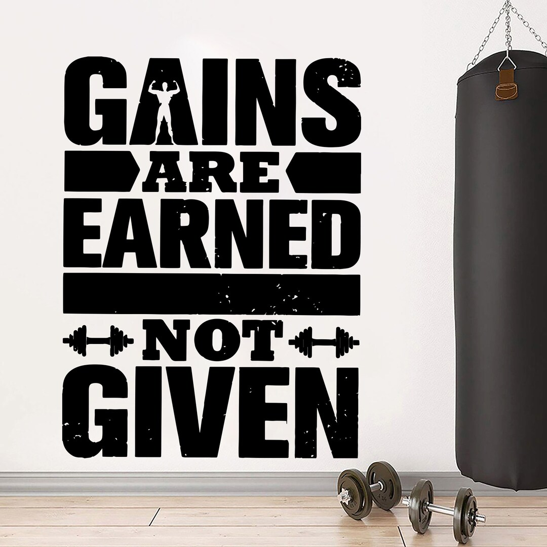 Fitness Decor Art Quotes Gym Stickers Fitness Wall Art Gifts Boys Girl ...