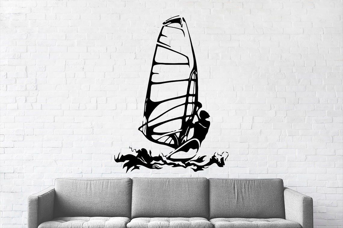 Surf wall decal Surfboard Art Wall Decal beach Sport Vinyl | Etsy
