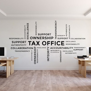 Tax Office Decor Office Wall Decal Idea Accounting Business Worker ...