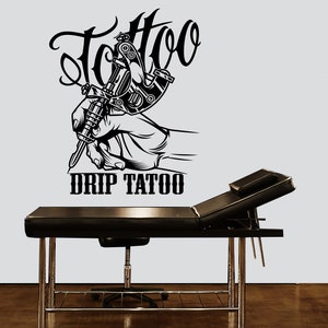 Tattoo Shop Wall Decal Tattoo Studio Sign Logo Wall Stickers Custom ...