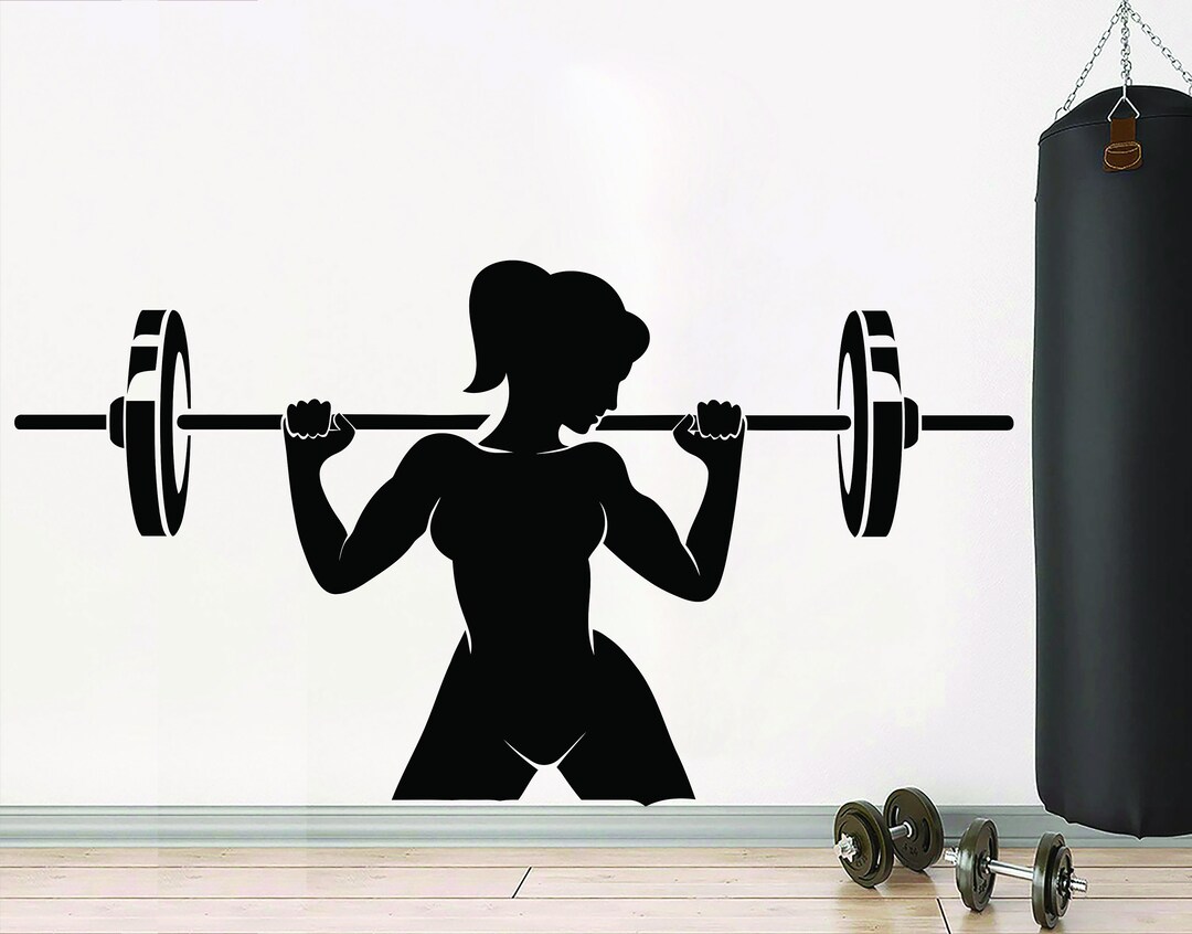 Girl Gym Wall Decal Fitness Quotes Women Decor Workout Power Art Vinyl ...