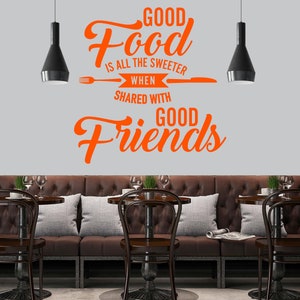 Restaurant Wall Decal Food Lover Wall Decal Gifts Vinyl Friends Food ...