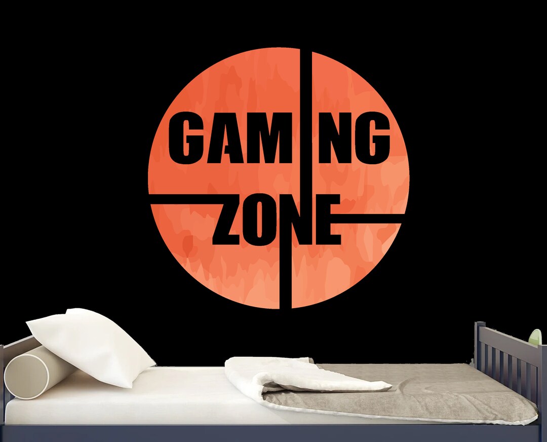 Gaming Zone Wall Decal Gamer Controller Video Game Girl Boy Room Gifts ...