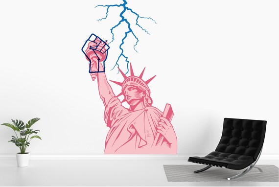 Statue of Liberty Wall Decals Fist Wall Decal Colorful Art - Etsy