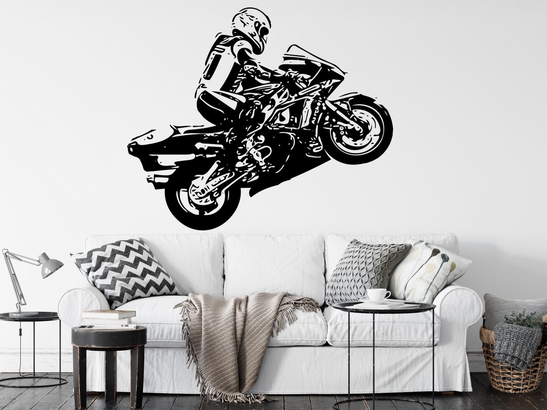 Motocross Wall Decal Motorcycle Wall Decor Dirt Bike Gift Free Style ...