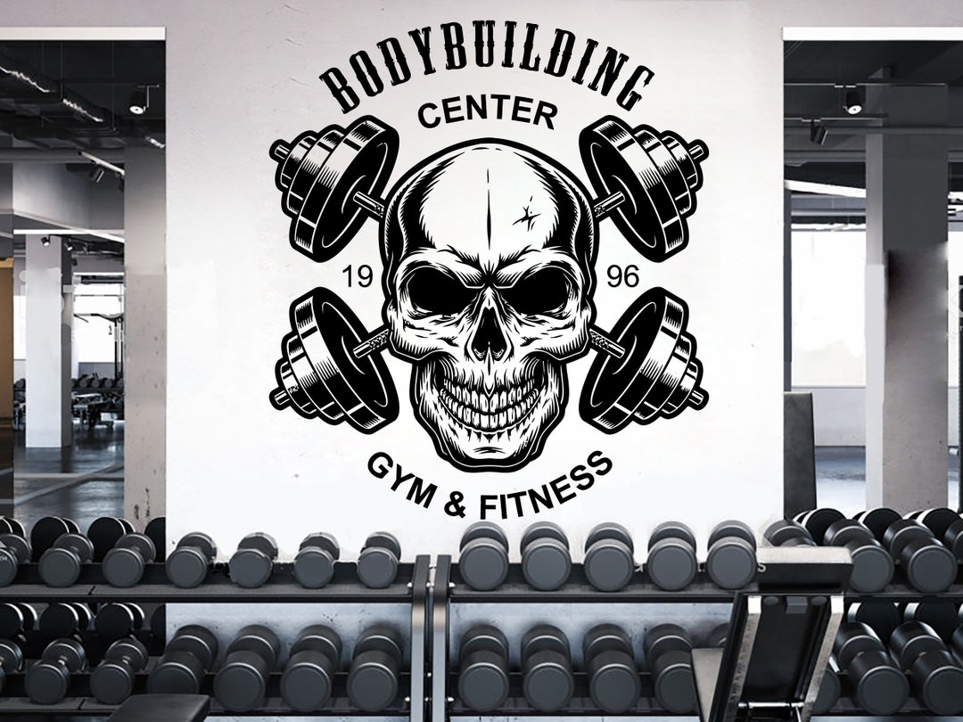 Gym Wall Decal Custom Fitness Decor Workout Art Vinyl Gym Wall Stickers ...