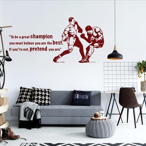 Boxing Wall Decor Custom Gloves Boxer Stickers Bedroom Sport Fight ...