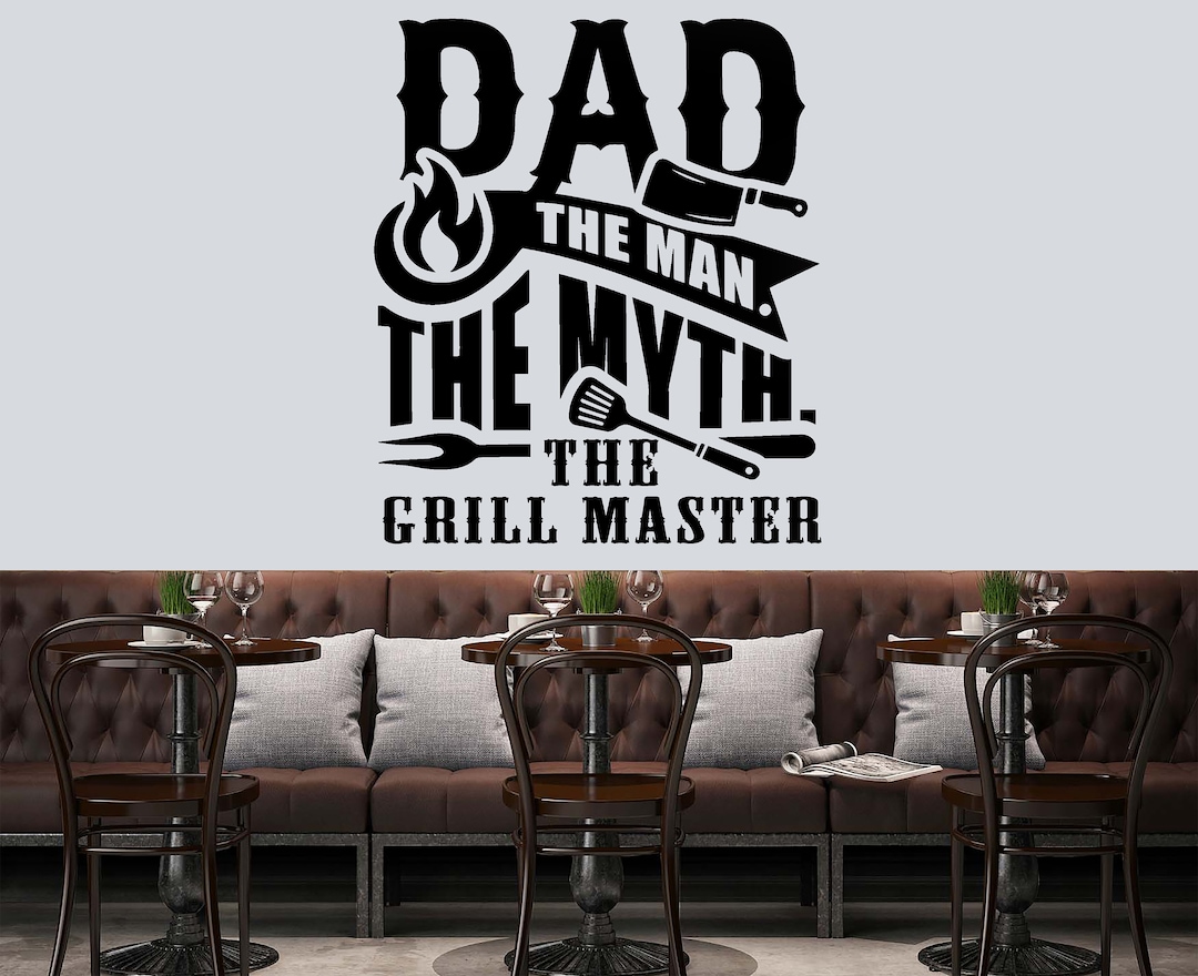 The Grill Wall Decal Food Lover Wall Decal Gifts Vinyl Food Lover BBQ ...