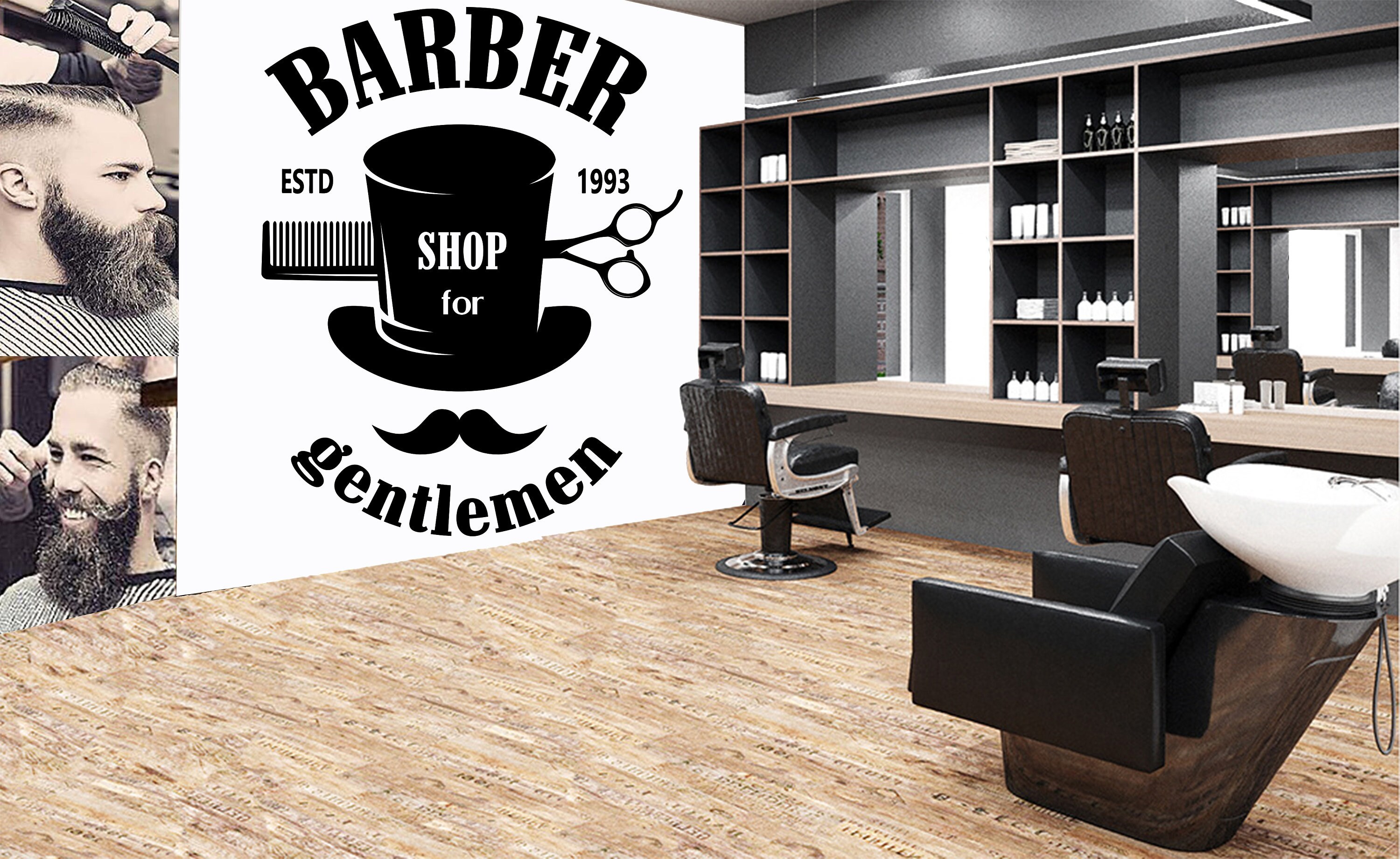 Barber Wall Decal Custom Barber Shop Man Salon Gentlemens - Etsy