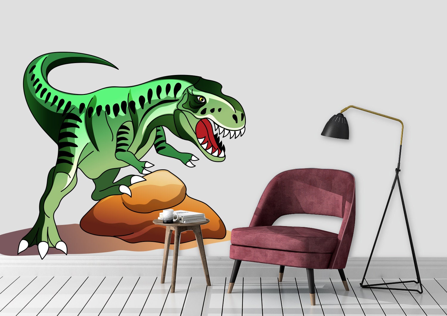 Dinosaur Wall Decal Jurassic Wall Decal T-rex Name Wall | Etsy
