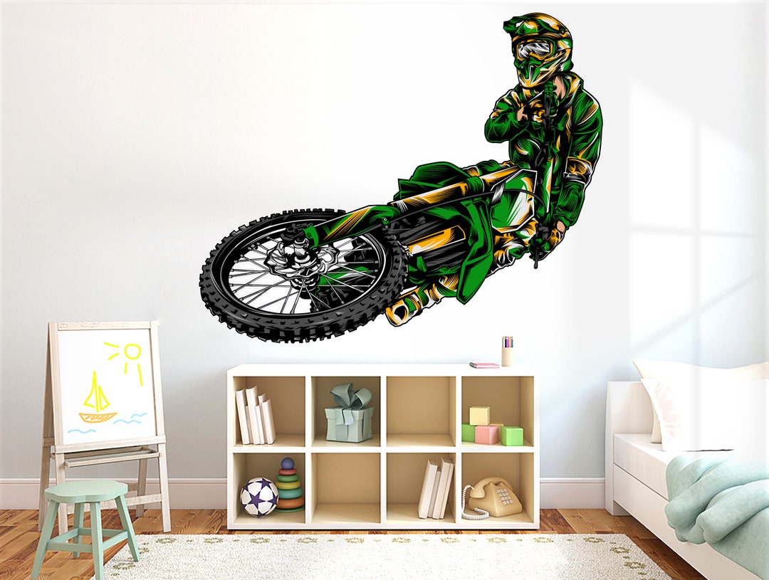 Motocross Wall Decal Name Motocross Color Decor Wall Decal Space Dirt ...