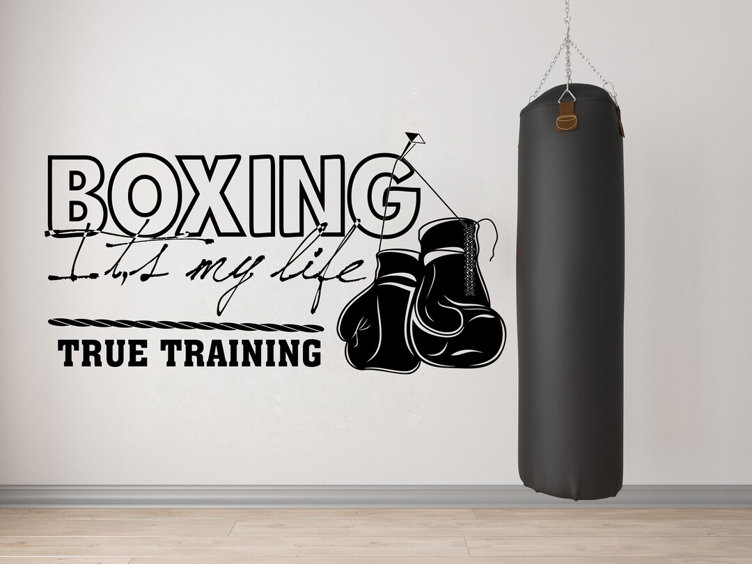 Boxing Wall Decal Custom Gloves Boxer Stickers Bedroom Sport Fight ...