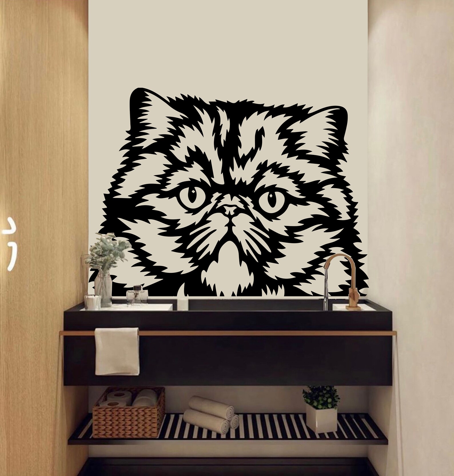 Cute Cat Wall Decals Dog Decor Cat Kids Cat Wall Art Decal Cat - Etsy