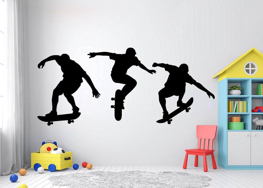 Wall Decal SKATEBOARDER Skate Wall Art Stickers Skateboard Decals ...