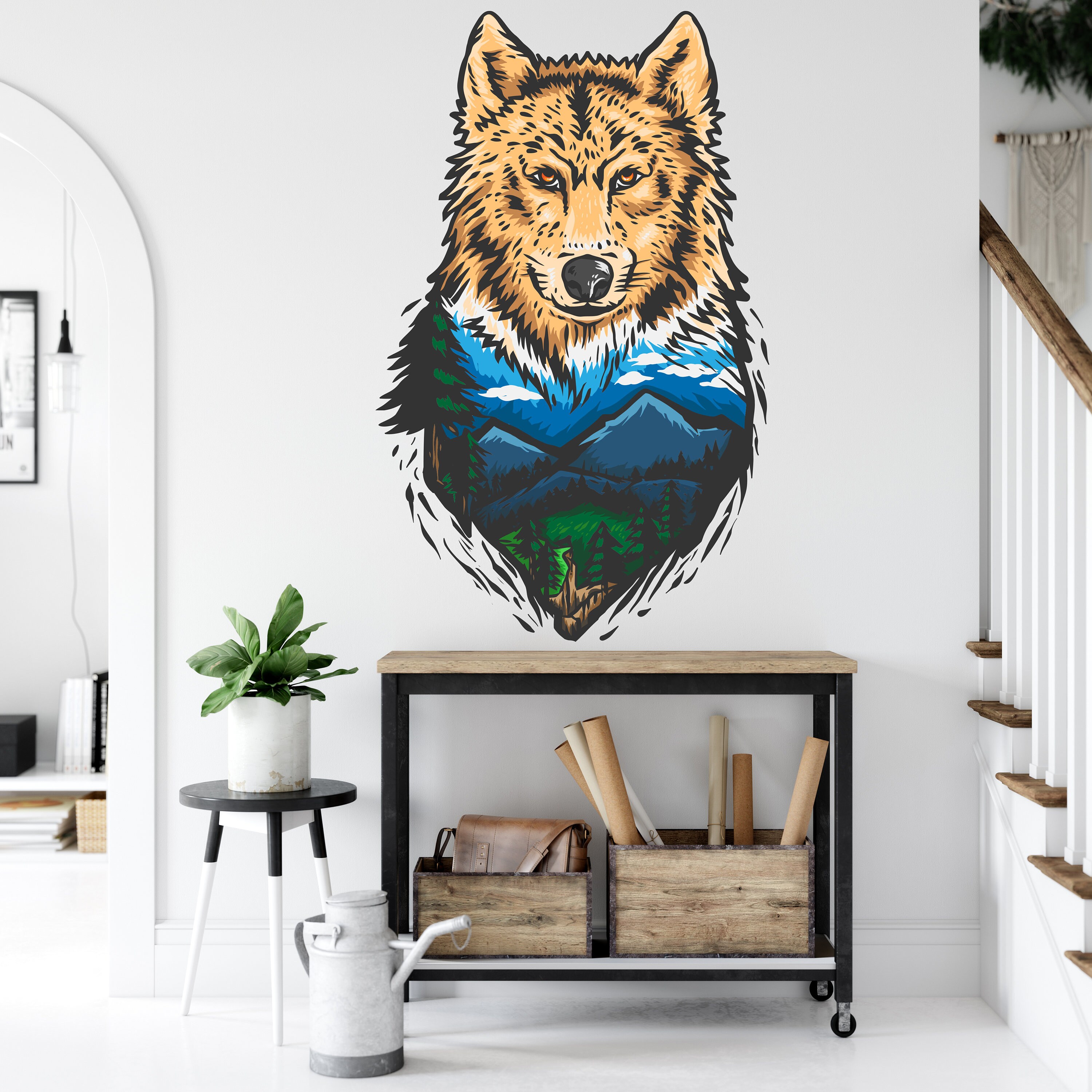 Wolf Wall Decal Animal Nature Wolf Dog Animals anime wall | Etsy