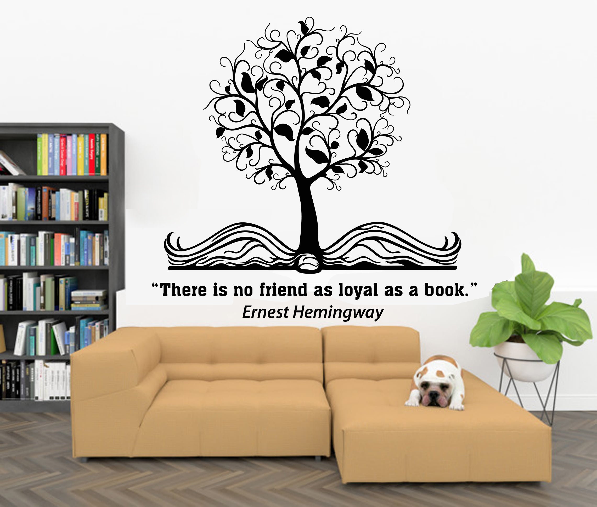 Book Tree Quote Kids Wall Decal Books Quote Reading Room - Etsy
