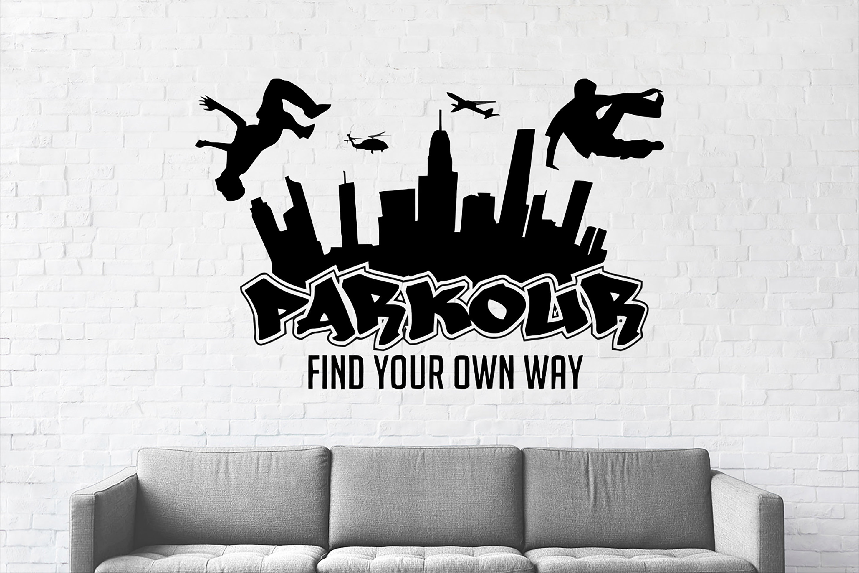 Parkour Wall Decal Parkour Art Wall Decal Sport Vinyl Parkour Boys Wall ...