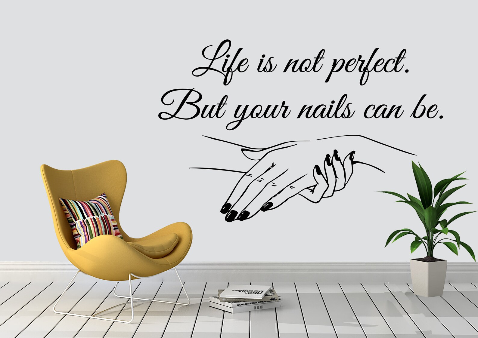 Nail Wall Decal Quote Nail Polish Wall Art Girl Nail Salon Art - Etsy